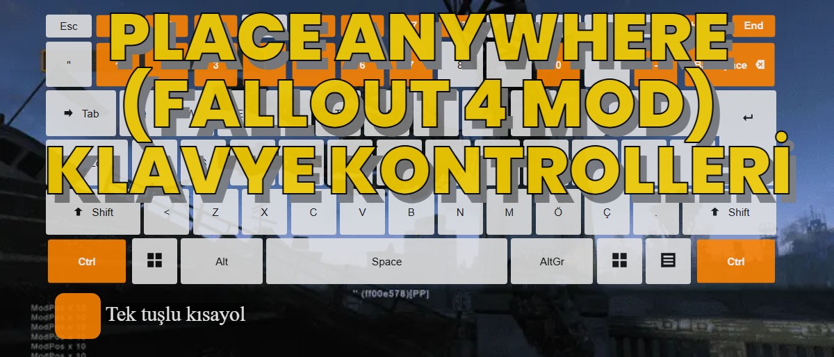Place Anywhere (Fallout 4 mod) klavye kontrolleri ‒ DefKey
